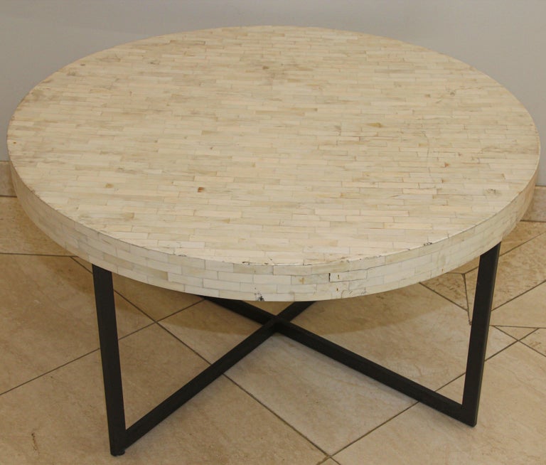 Contemporary White Bone Inlay Round Table For Sale at 1stDibs | bone ...