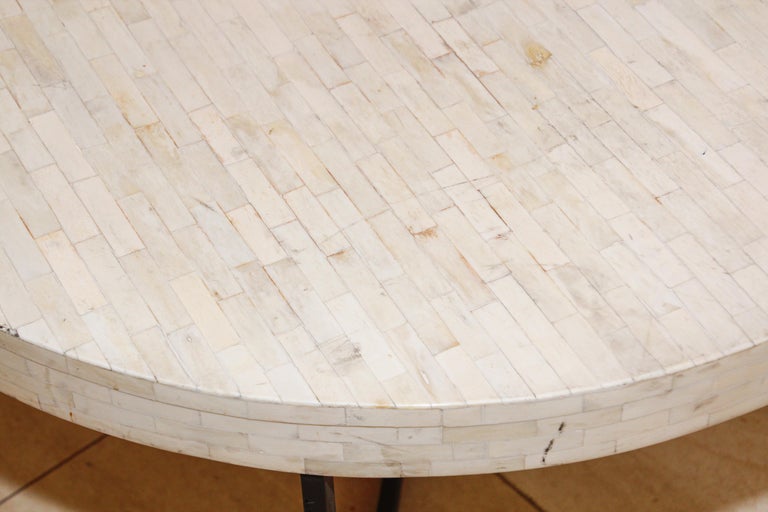 Contemporary White Bone Inlay Round Table For Sale at 1stDibs | bone ...