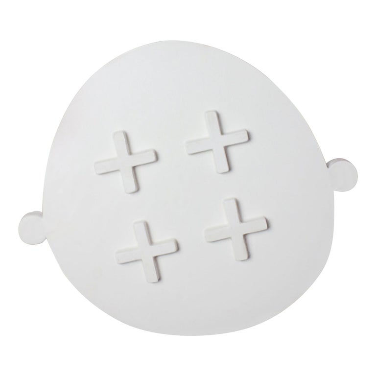 Contemporary White Ceramic Flat Serving Dish Plate Handmade For Sale at ...