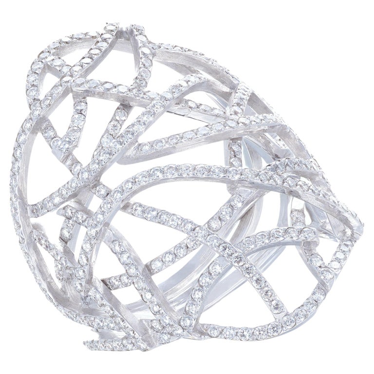 Rosior one-off White Gold Cocktail Ring set with Diamonds For Sale at ...