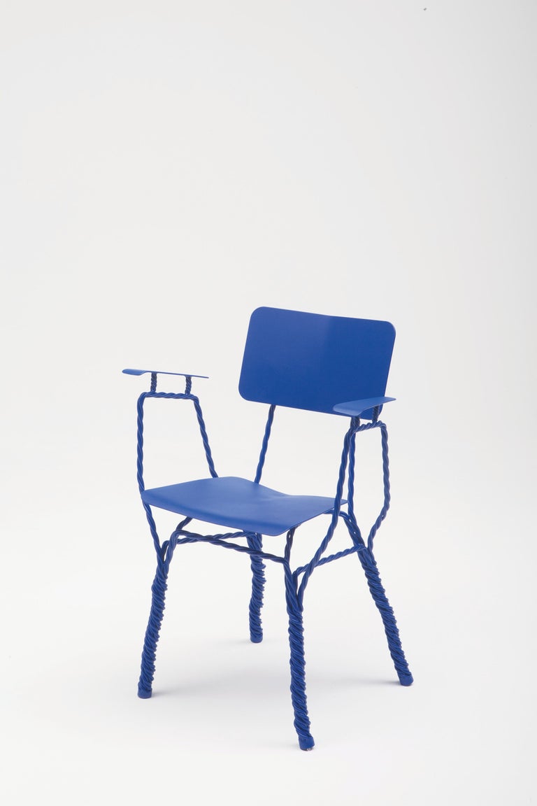 Contemporary White Steel Twisted Dining Chair by by Ward Wijnant For ...