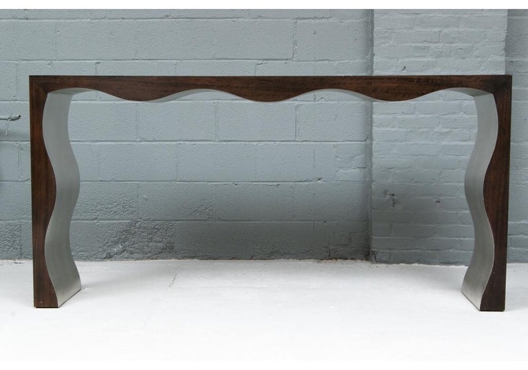 Contemporary Wood and Silvered Console Table at 1stDibs