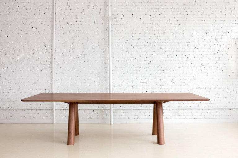 Contemporary Wood Angled Leg Column Dining Table in White Oak by Fort ...