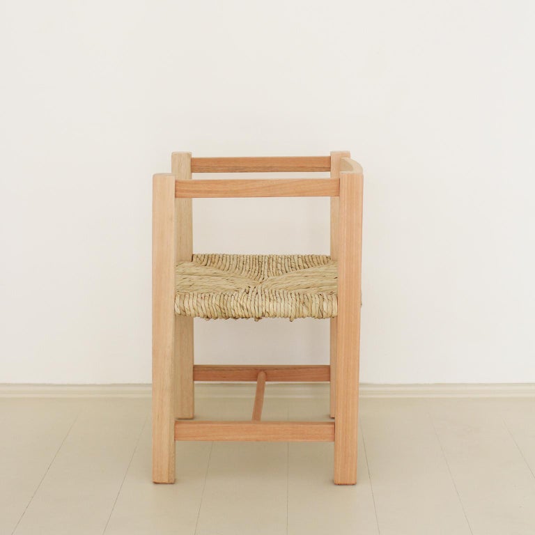 Contemporary Wood Chair with Braided Straw at 1stDibs