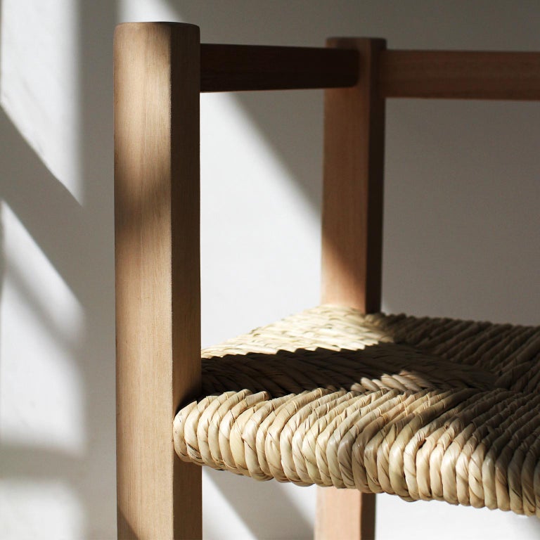 Contemporary Wood Chair with Braided Straw at 1stDibs
