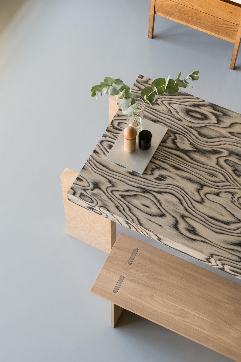 Contemporary Wood Veneered Dining Table with ALPI Sottsass Veneered ...