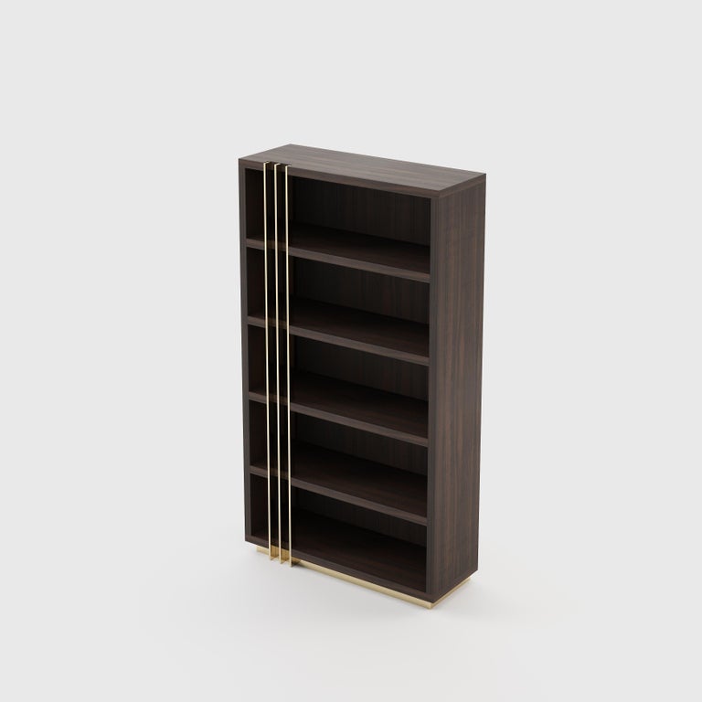 Contemporary wooden Bookshelf with steel details, fully customisable ...