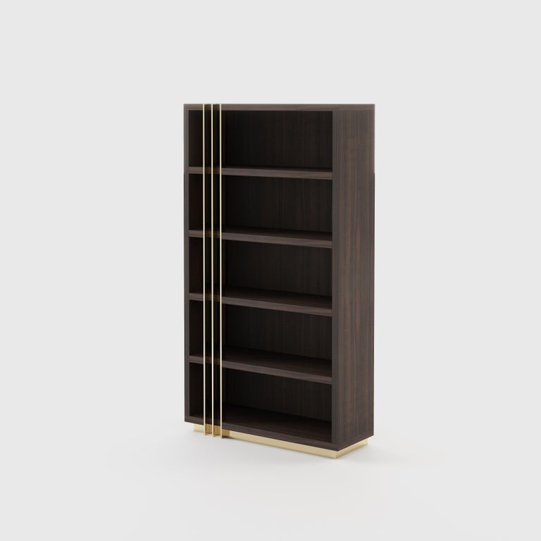 Contemporary wooden Bookcase with steel details fully customisable For ...