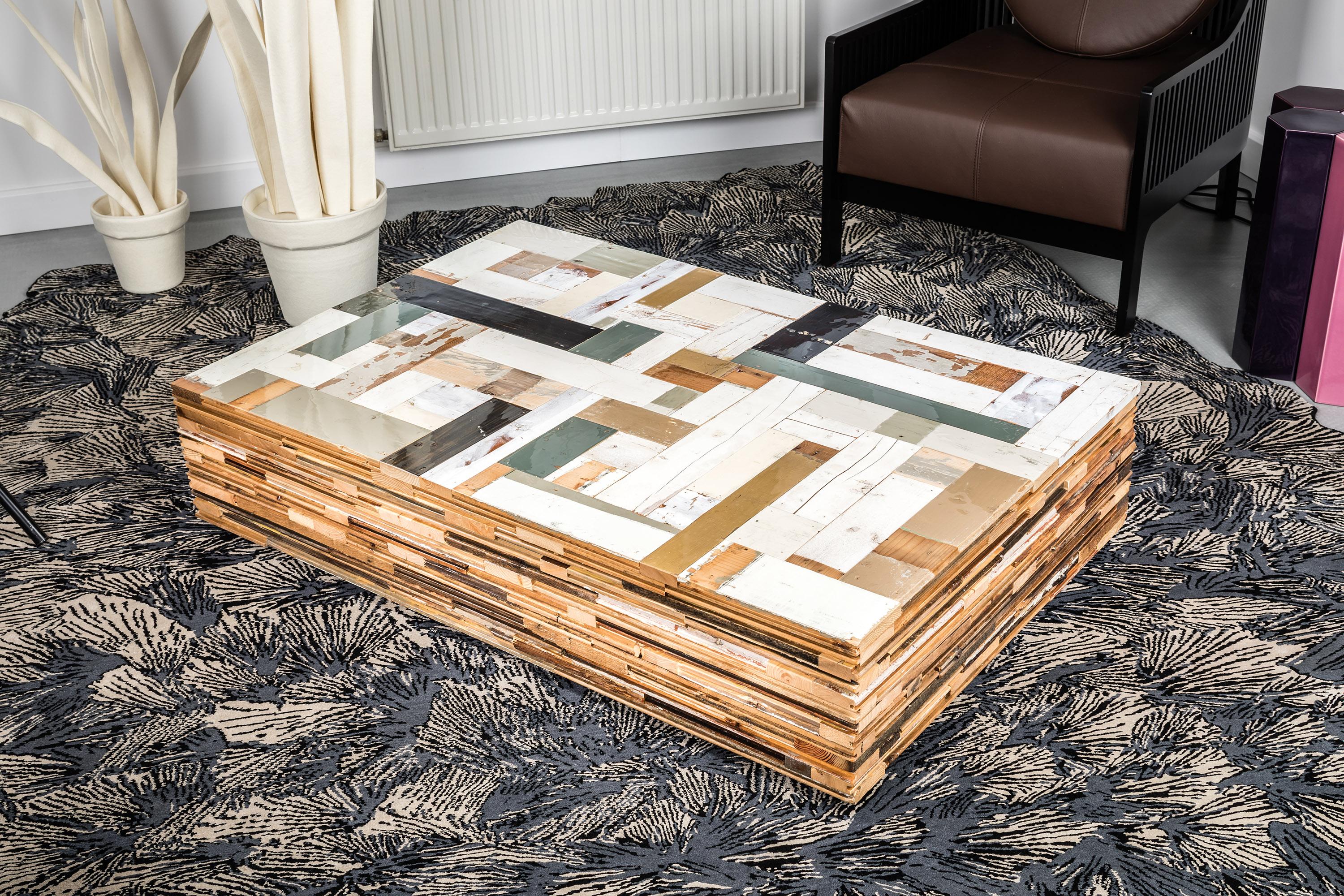 Modern Wooden Coffee Table, Waste Coffeecube in Scrapwood by Piet Hein ...