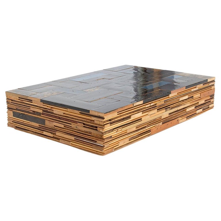 Modern Wooden Coffee Table, Waste Coffeecube in Scrapwood by Piet Hein ...