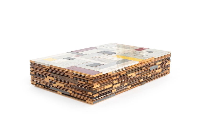 Modern Wooden Coffee Table, Waste Coffeecube in Scrapwood by Piet Hein ...