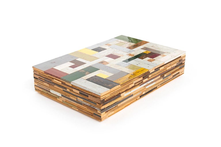 Contemporary Wooden Coffee Table, Waste Coffeecube in Scrapwood by Piet ...