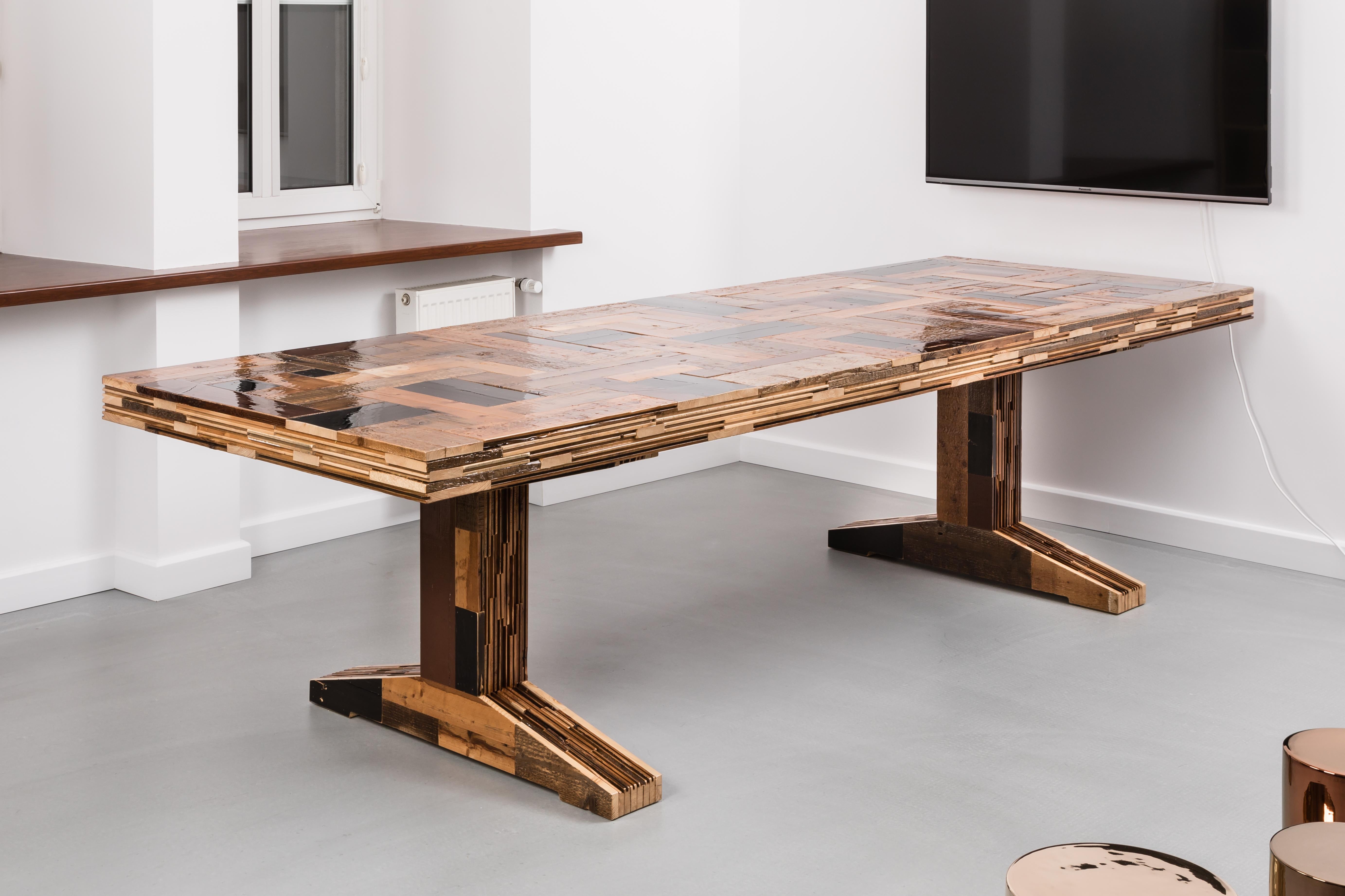 Modern Wooden Dining Table, Waste Table in Scrapwood by Piet Hein Eek ...
