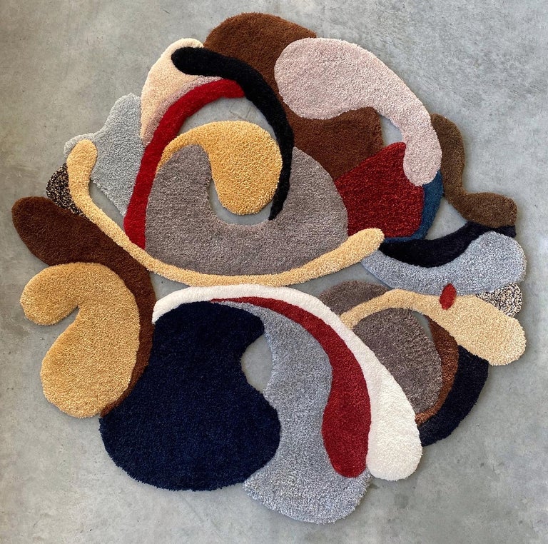 Contemporary Wool Wall Tapestry with Modern Shapes, Opus LIV by Mira ...