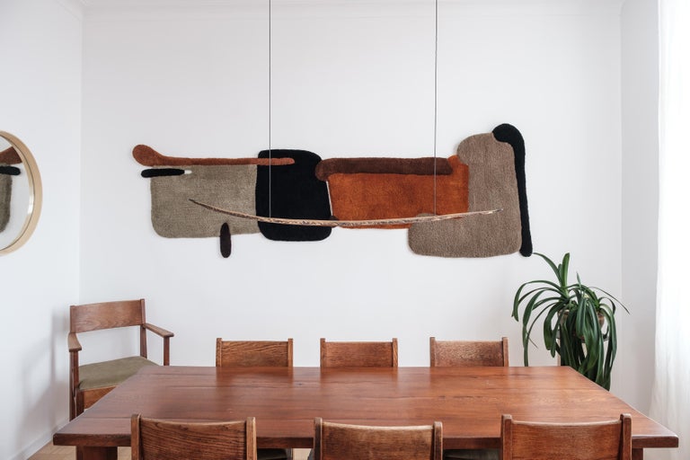 Contemporary Wool Wall Tapestry with Modern Shapes, Opus LXVII by Mira ...