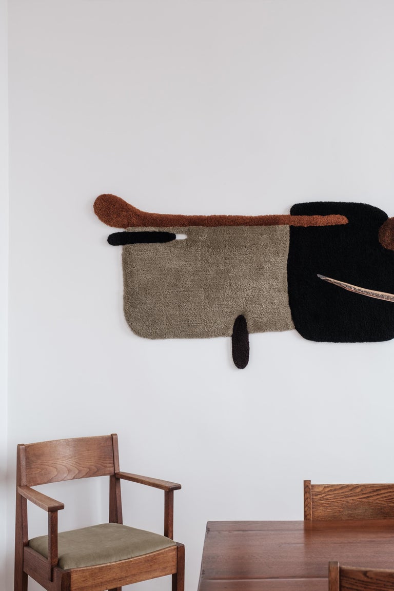 Contemporary Wool Wall Tapestry with Modern Shapes, Opus LXVII by Mira ...