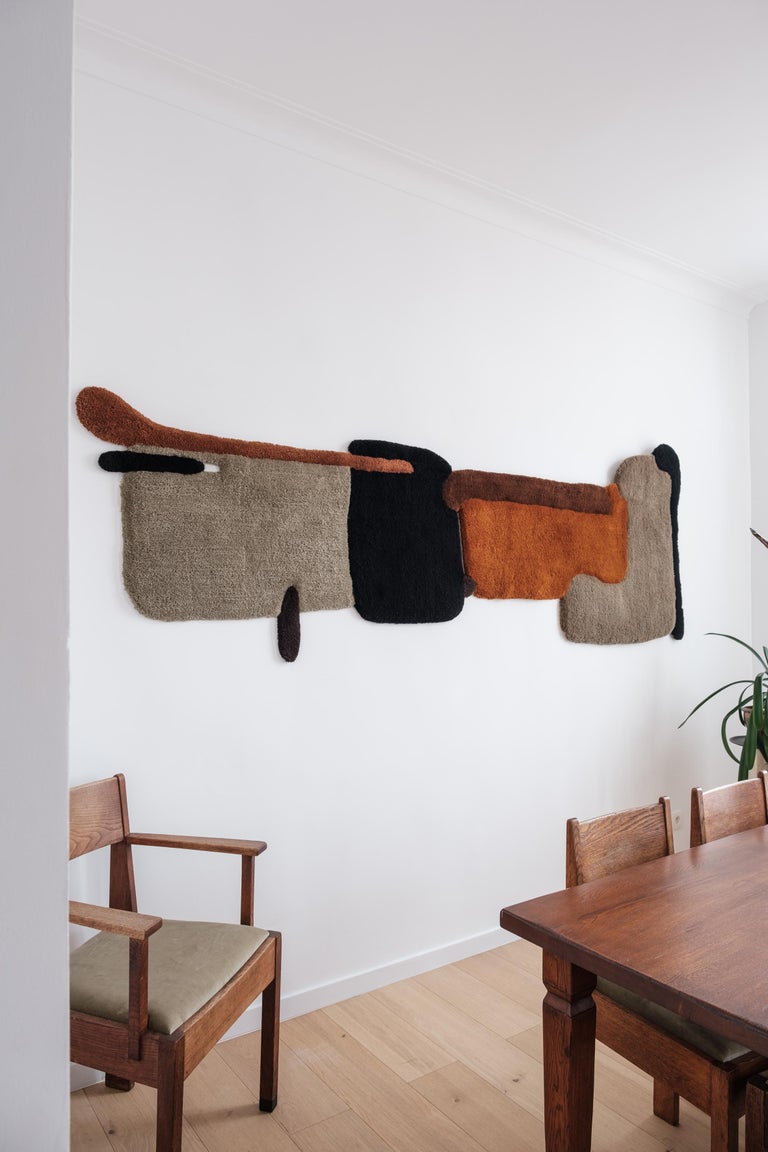 Contemporary Wool Wall Tapestry with Modern Shapes, Opus LXVII by Mira ...