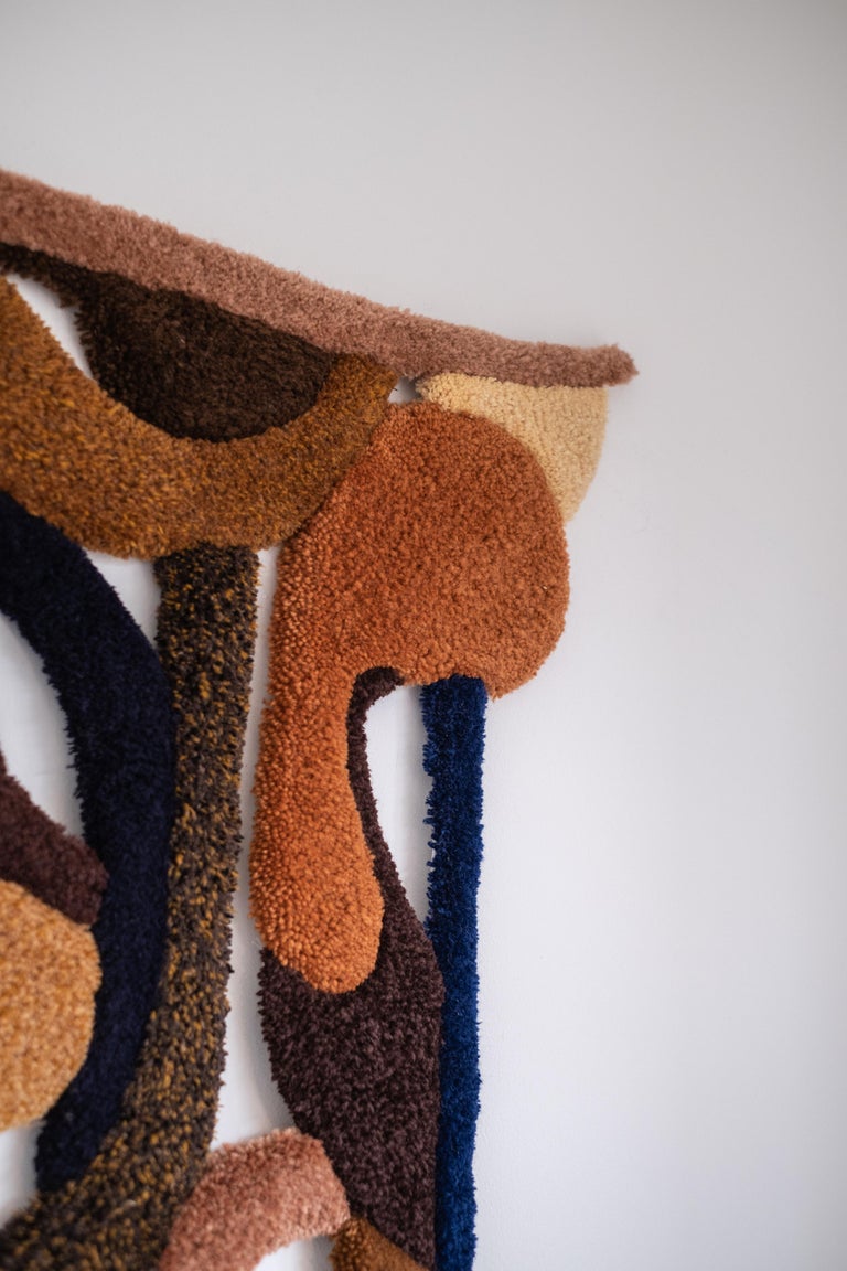 Contemporary Wool Wall Tapestry with Modern Shapes, Opus XLIV by Mira ...