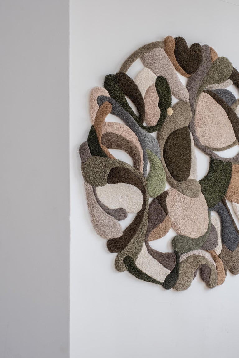 Contemporary Wool Wall Tapestry with Shades of Green, Opus LXXIII by ...