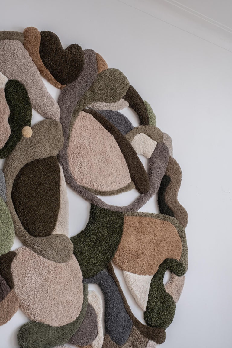 Contemporary Wool Wall Tapestry with Shades of Green, Opus LXXIII by ...