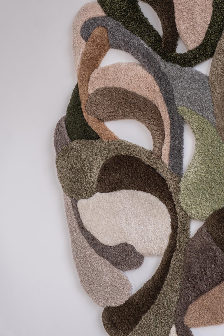 Contemporary Wool Wall Tapestry with Shades of Green, Opus LXXIII by ...