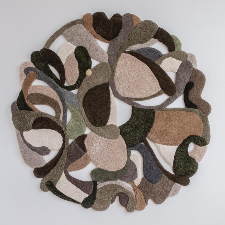 Contemporary Wool Wall Tapestry with Shades of Green, Opus LXXIII by ...