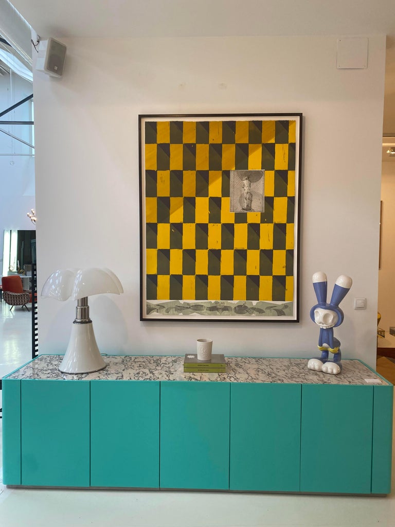 Contemporary Yellow Geometric Artwork by Miki Leal "Geométrico Romano ...