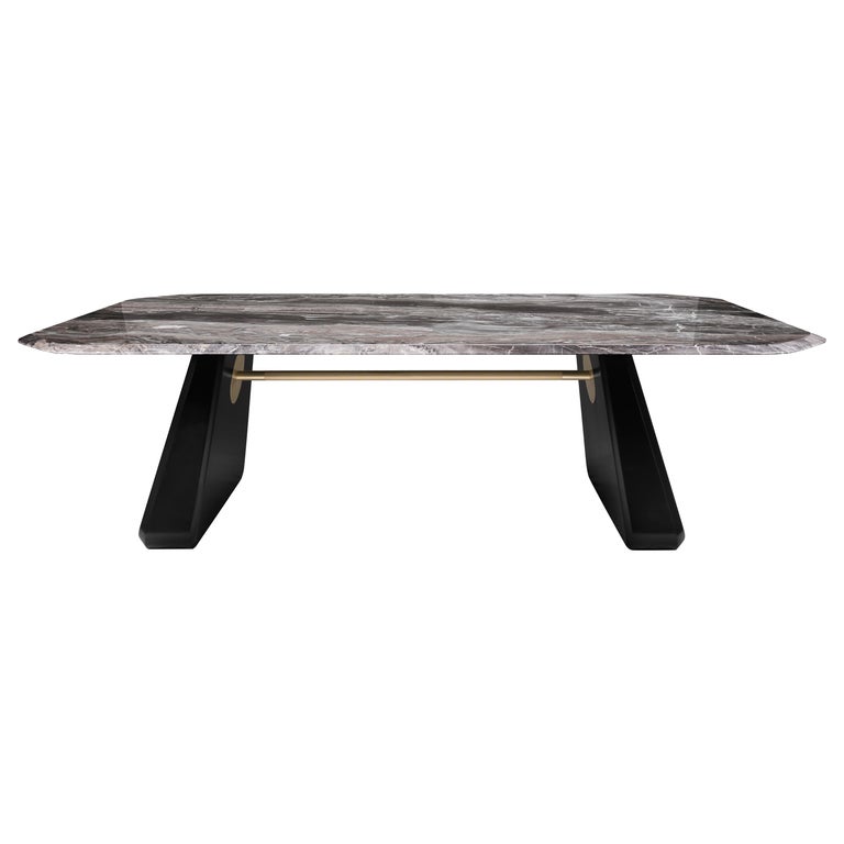 Contemporary Dining Table Henge, Marble and Wood 'Customizable' For ...