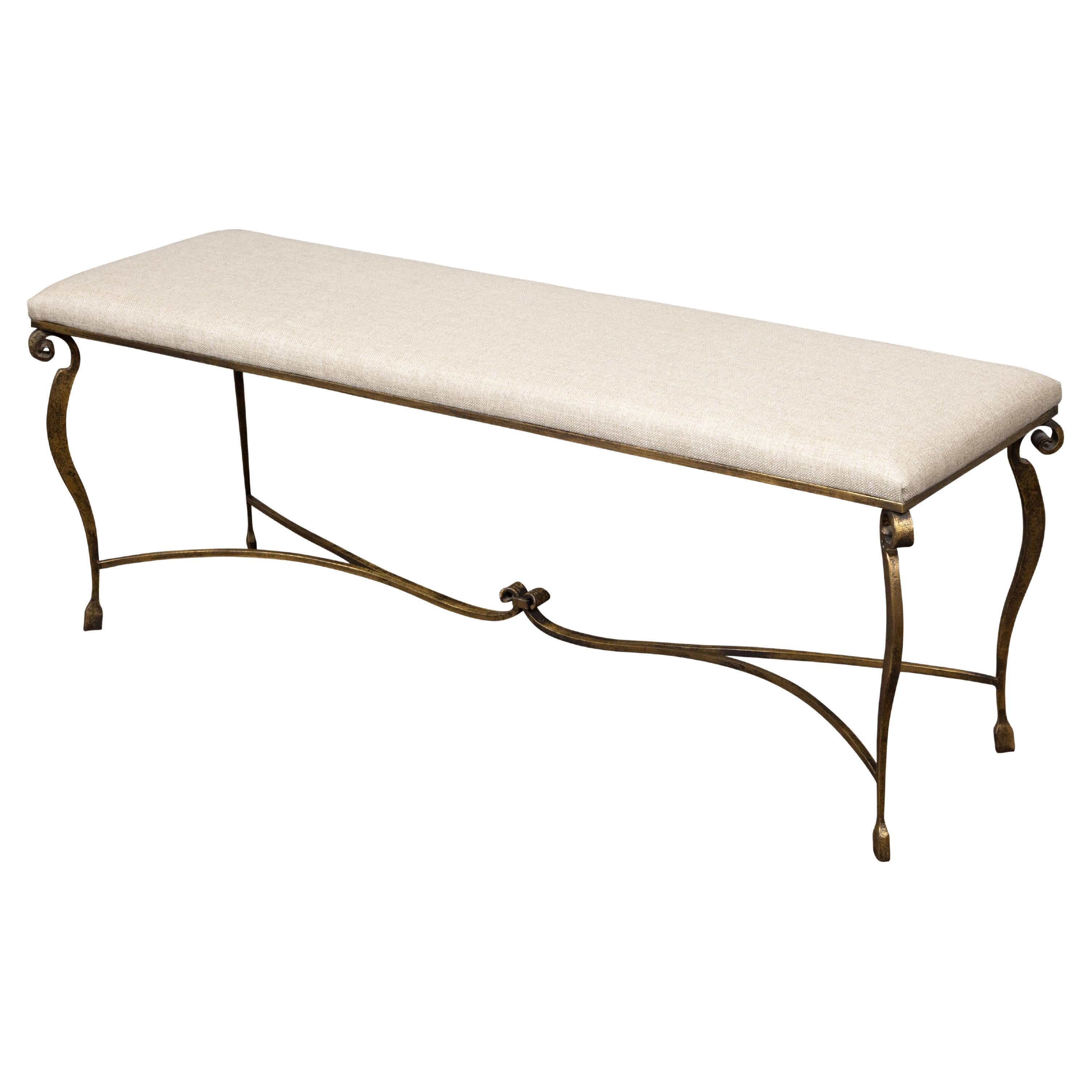 Wrought Iron Curved Bench New Upholstery at 1stDibs | curved wrought ...