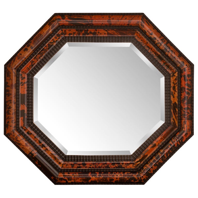 Continental 19th Century Ebonized Fruitwood and Tortoiseshell Mirror ...