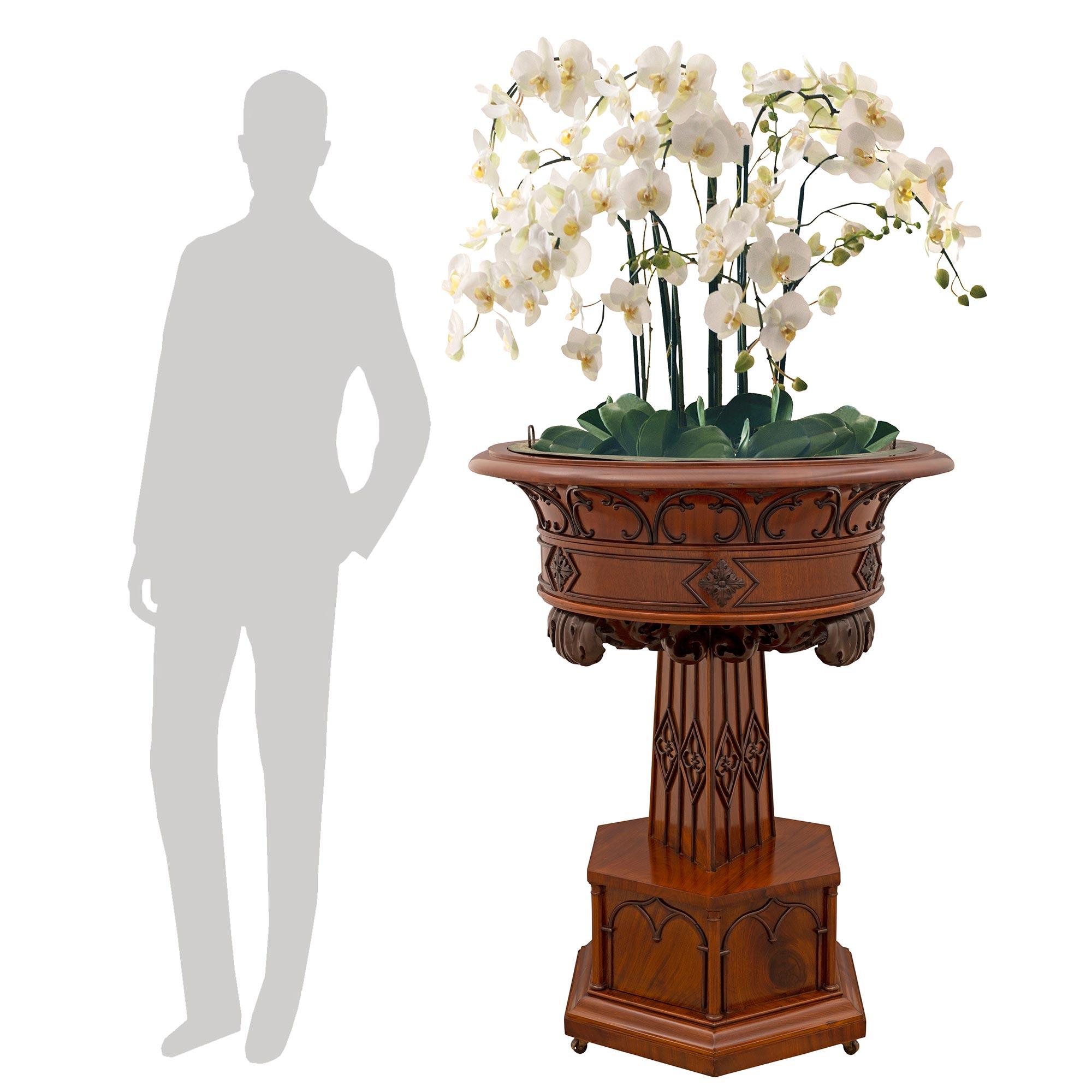 Continental 19th Century Gothic Style Mahogany Planter For Sale at ...