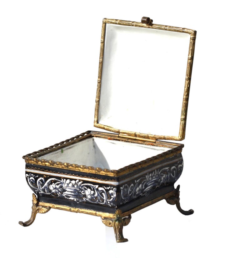 Continental Baroque Style Gilt Bronze Mounted Enamel Box Late 19th ...