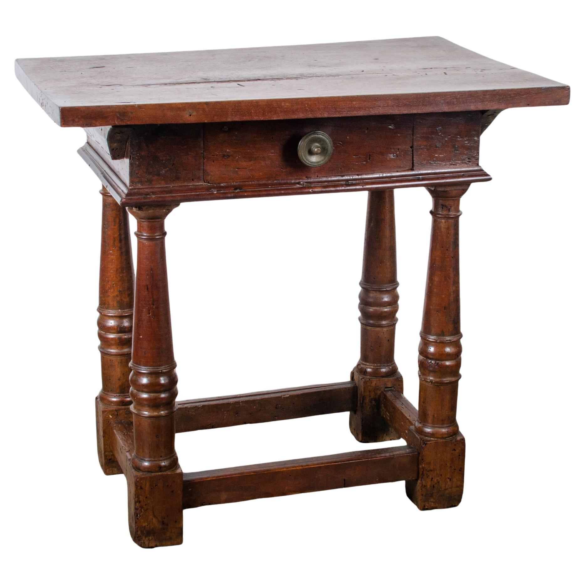 Continental Baroque Walnut Side Table, 17th Century For Sale at 1stDibs
