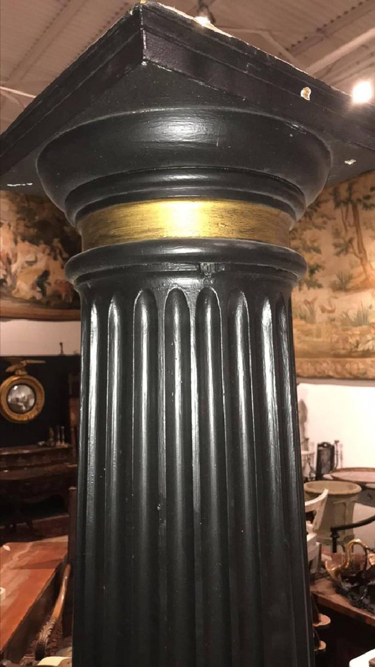 Continental Black Lacquered Architectural Columns at 1stDibs