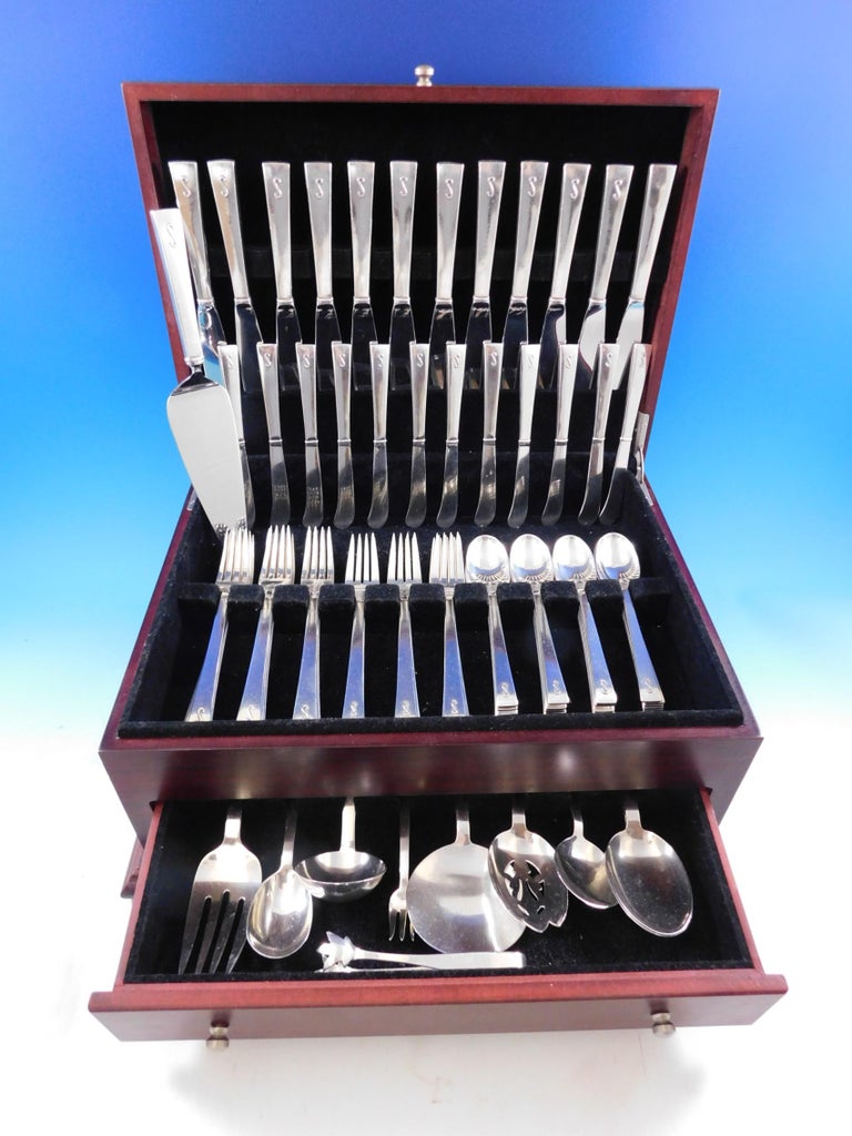 Continental by International Sterling Silver Flatware Service Set 83 ...