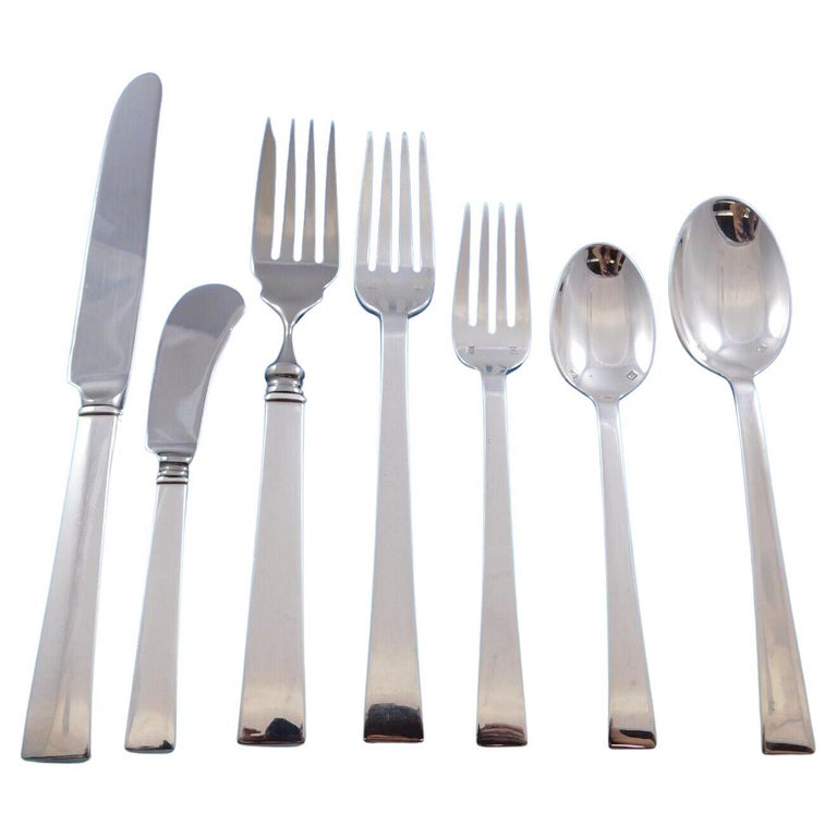 Continental by Tuttle Sterling Silver Flatware Set for 12 Service 95 ...