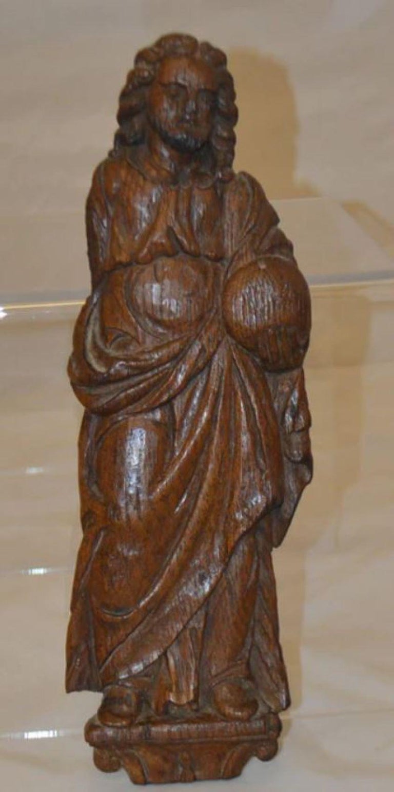Continental Carved Walnut Figure For Sale at 1stDibs