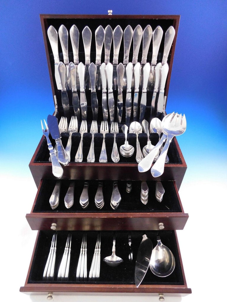 Continental Georg Jensen Sterling Silver Flatware Set 12 Service 164 ...