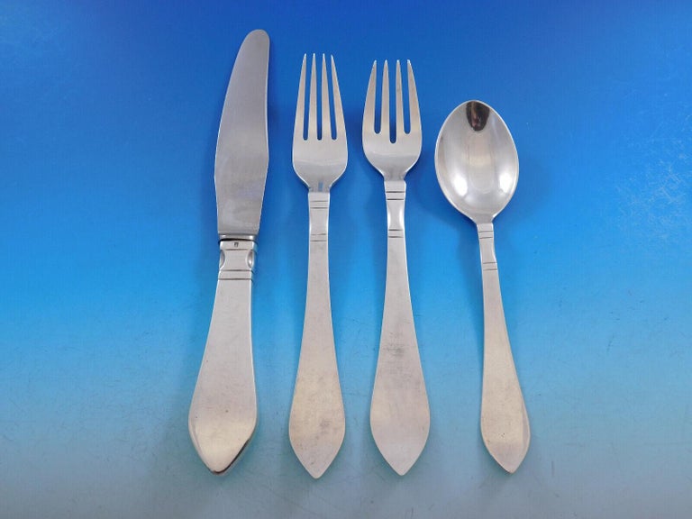 Continental Georg Jensen Sterling Silver Flatware Set 12 Service 164 ...