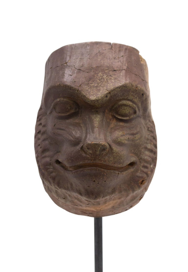 Continental German Terra-Cotta Baboon Mask For Sale at 1stDibs