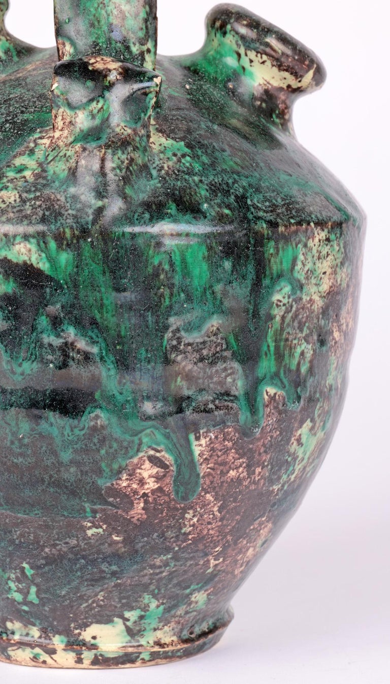 Continental Mottle Glazed Art Pottery Wine Flagon For Sale at 1stDibs