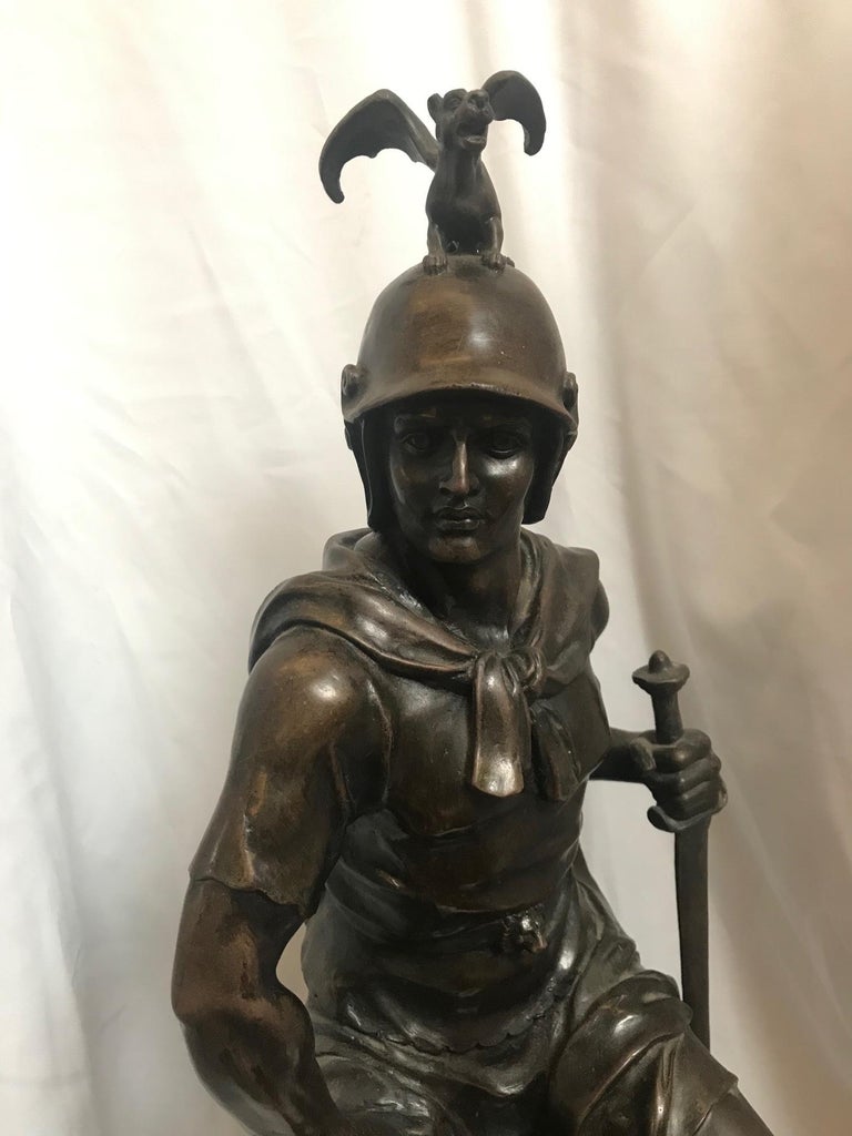 Continental Patinated Bronze Roman Warrior For Sale at 1stDibs