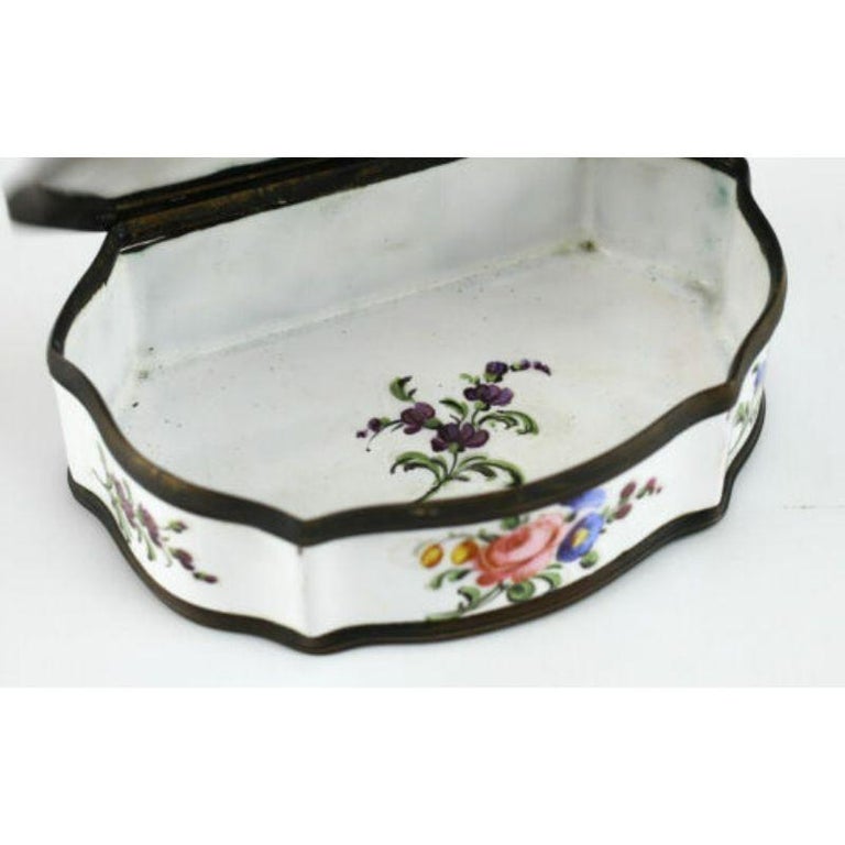 Continental Porcelain Trinket Box W/ Patinated Bronze Hinges, 18th-19th ...