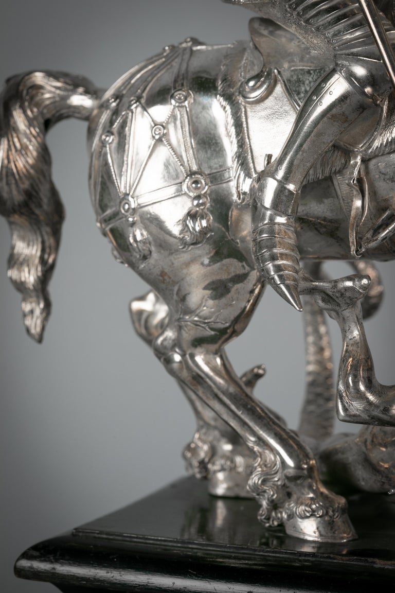 Continental Silver Figural Group of St. George and the Dragon, circa ...