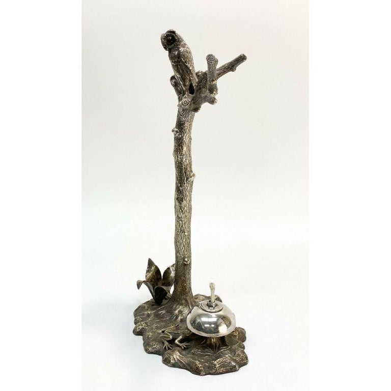 Continental Solid Silver Novelty Cigar Lighter Owl on Branch, circa ...