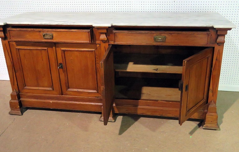 Continental Style Marble Top Sideboard For Sale at 1stDibs
