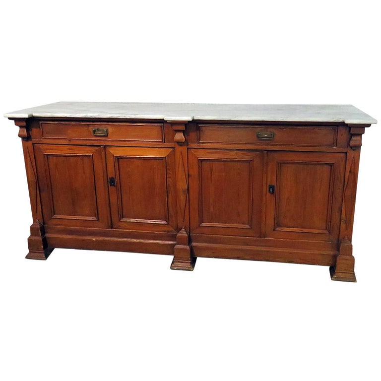 Continental Style Marble Top Sideboard For Sale at 1stDibs