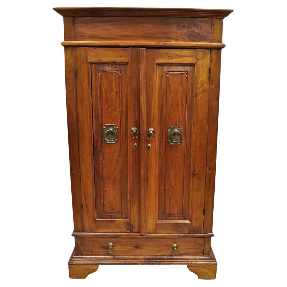 1970s Stanley Arch Gothic Armoire Wood Iron Wardrobe Cabinet For Sale ...