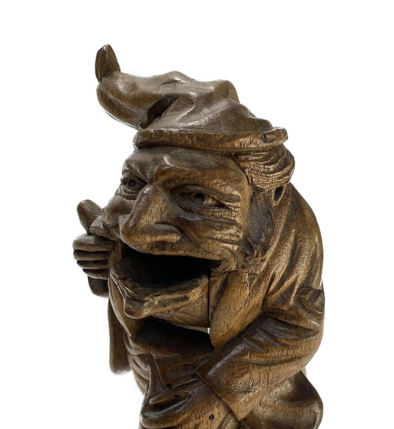 Continental Wooden Figural Man Hand Carved Nutcracker, 19th Century For ...