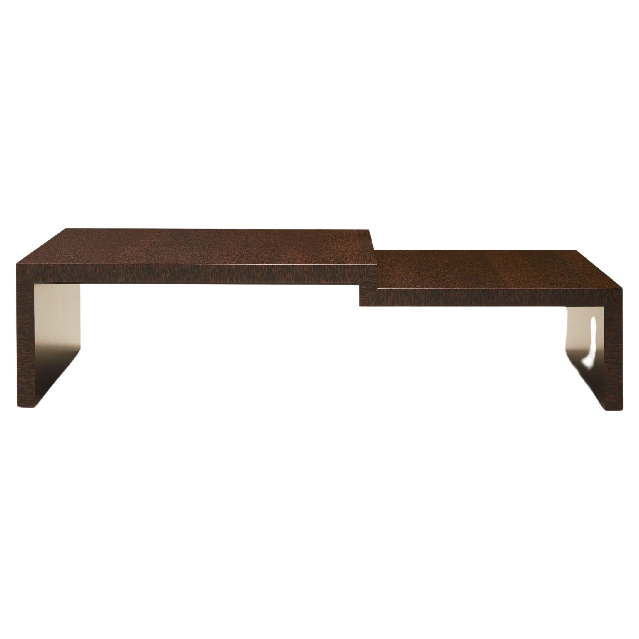 Continuous Coffee Table I - Hand applied wood veneer For Sale at 1stDibs